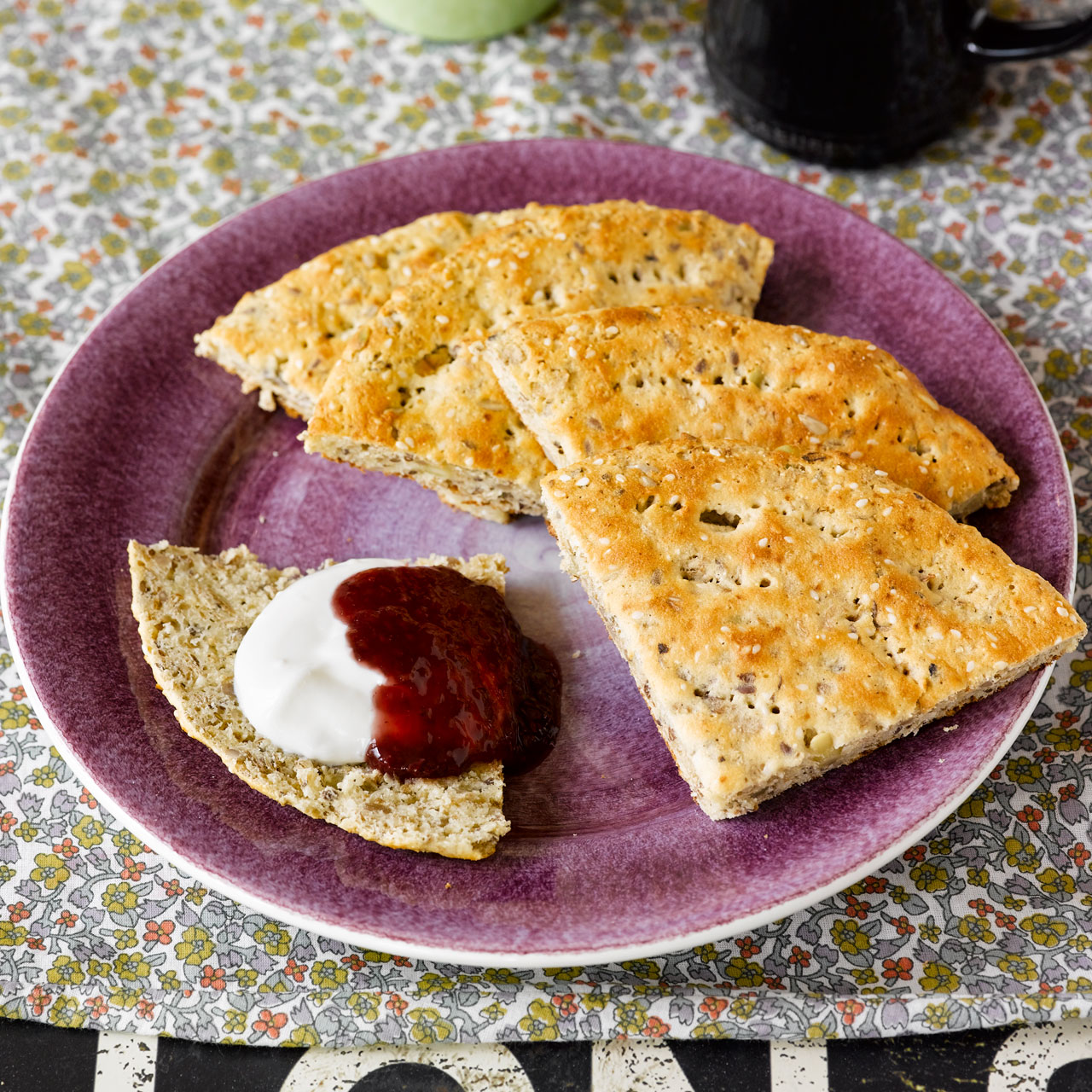 Gluten-free scones made from Sukrin Fibre bread mix